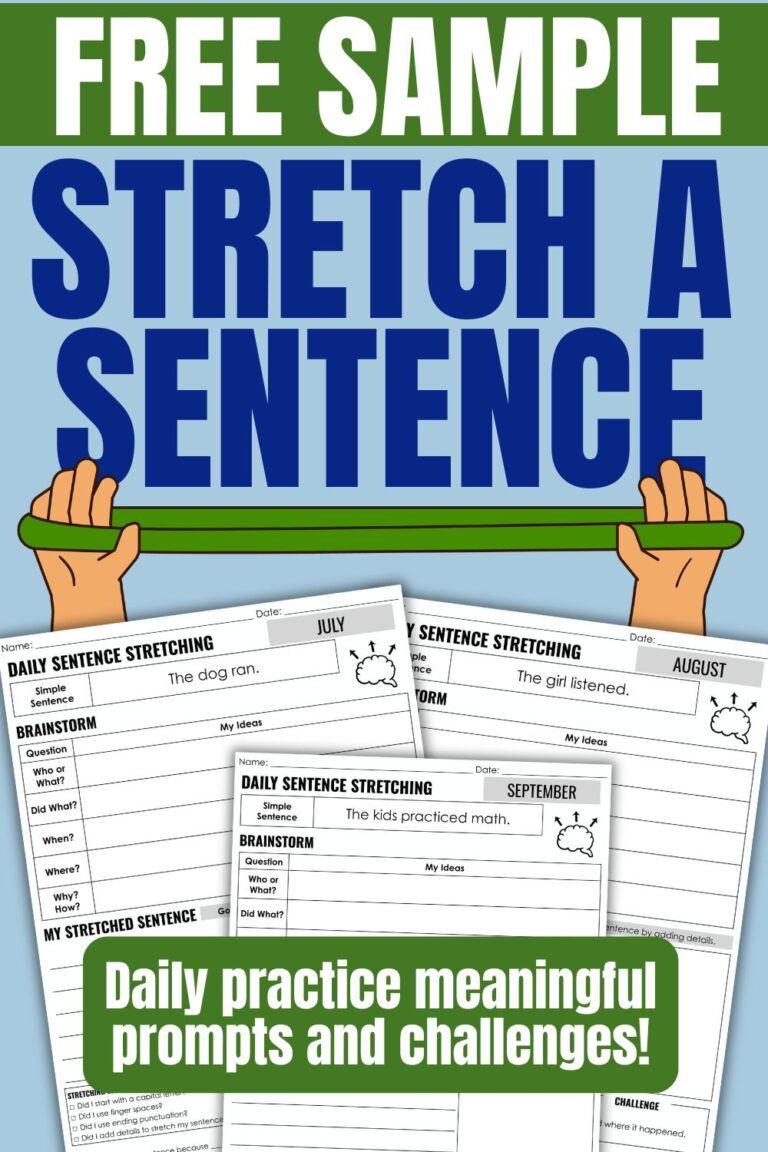 Free Stretch a Sentence Worksheet (PDF Download)