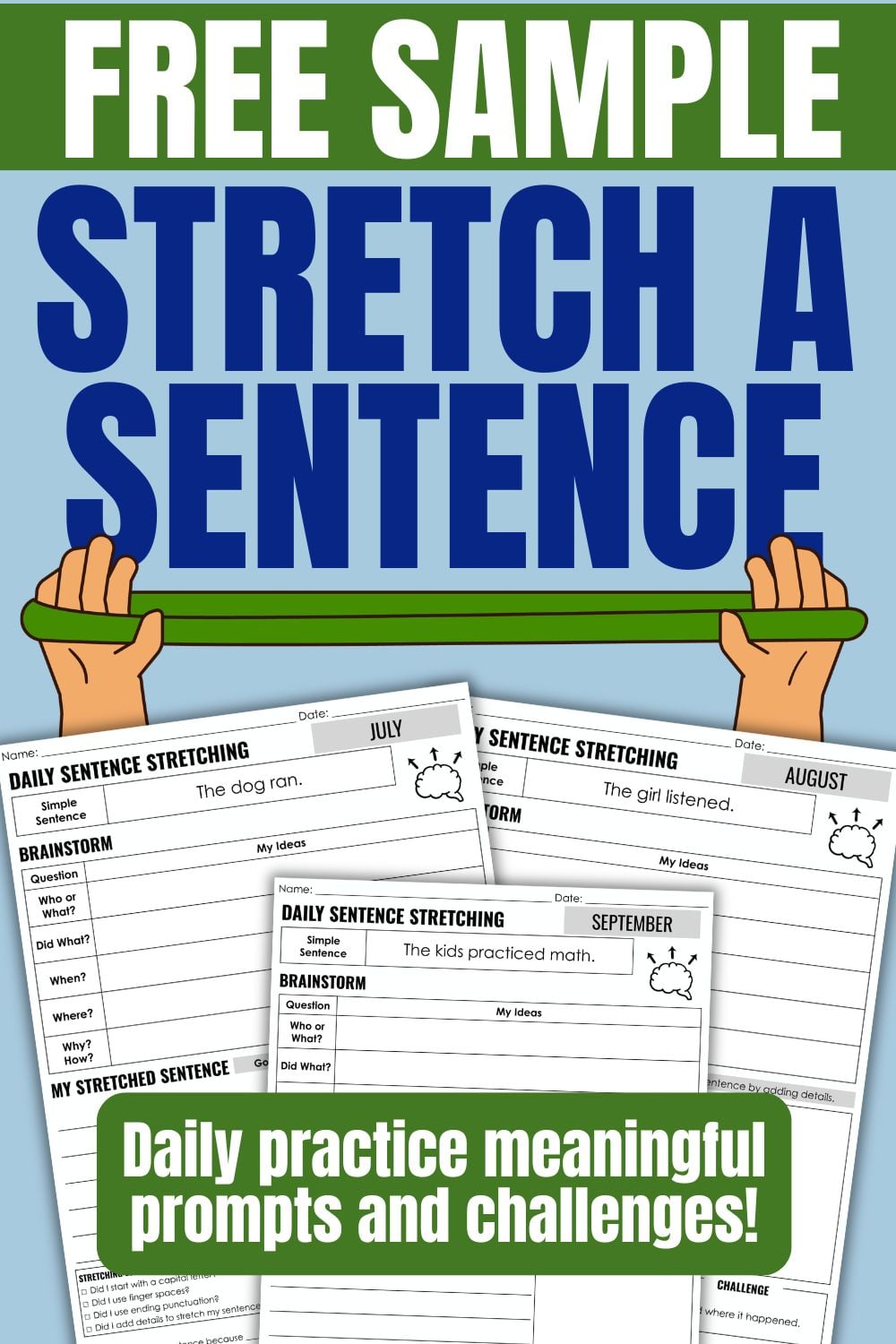 Free Stretch a Sentence Worksheet (PDF Download)