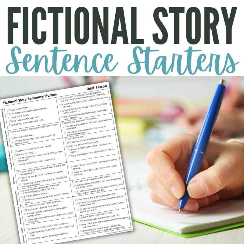 Writing Sentence Starters for Elementary (Grades 3–5)