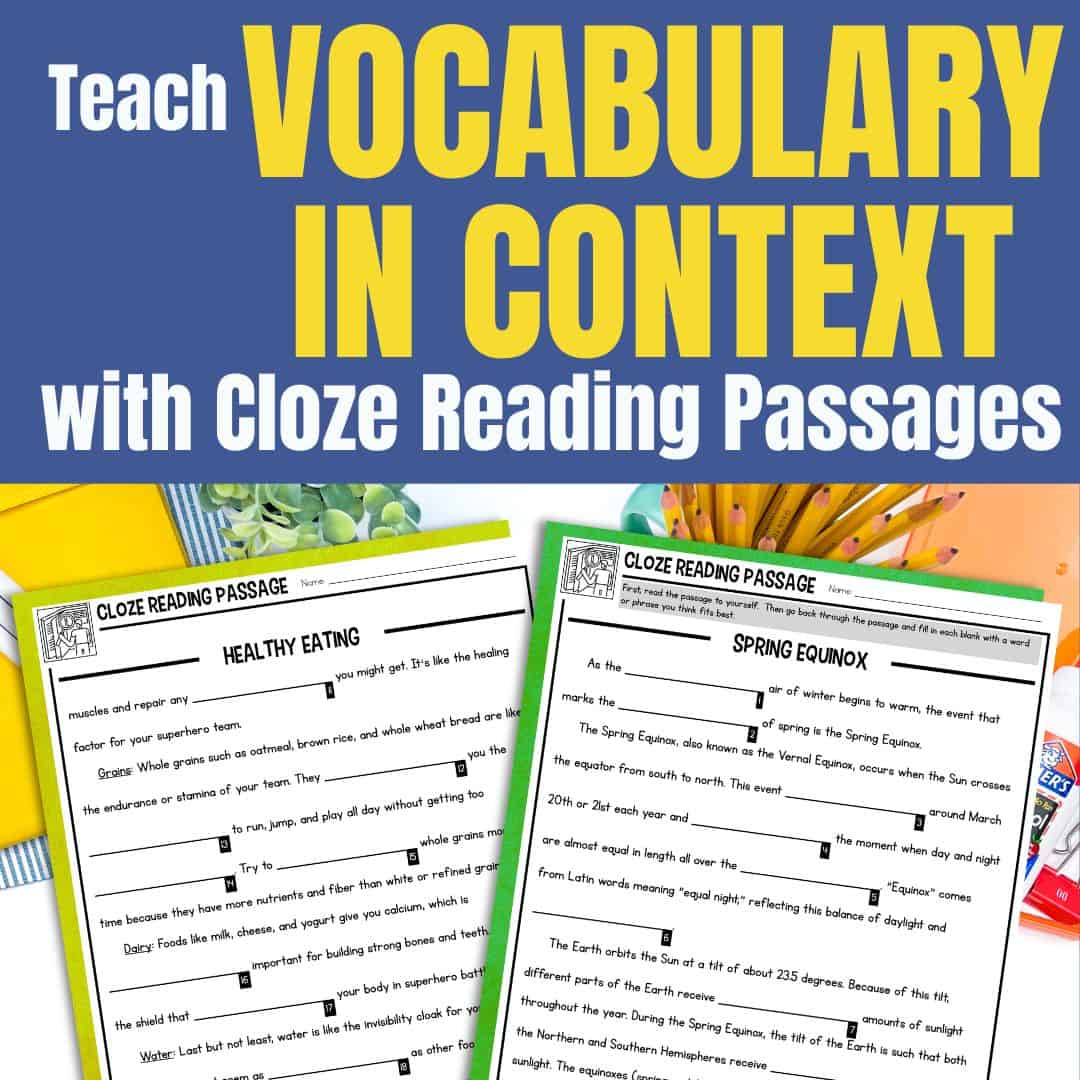 Teach Vocabulary & Comprehension through Cloze Reading