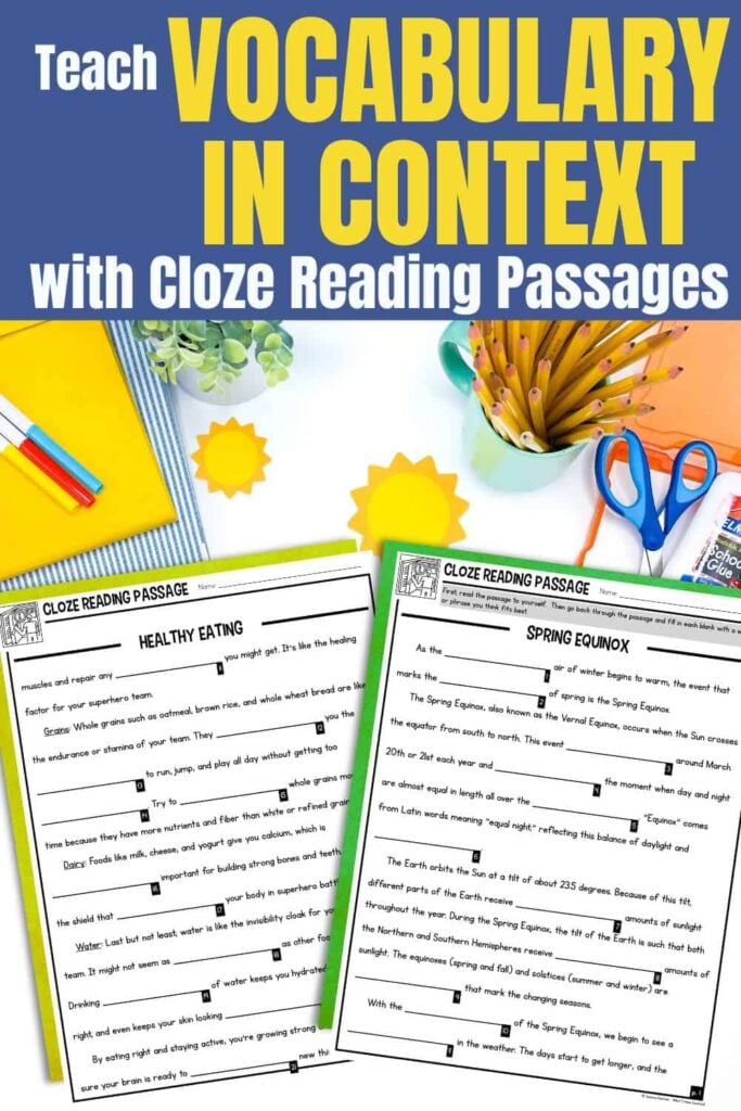 Teach Vocabulary & Comprehension through Cloze Reading