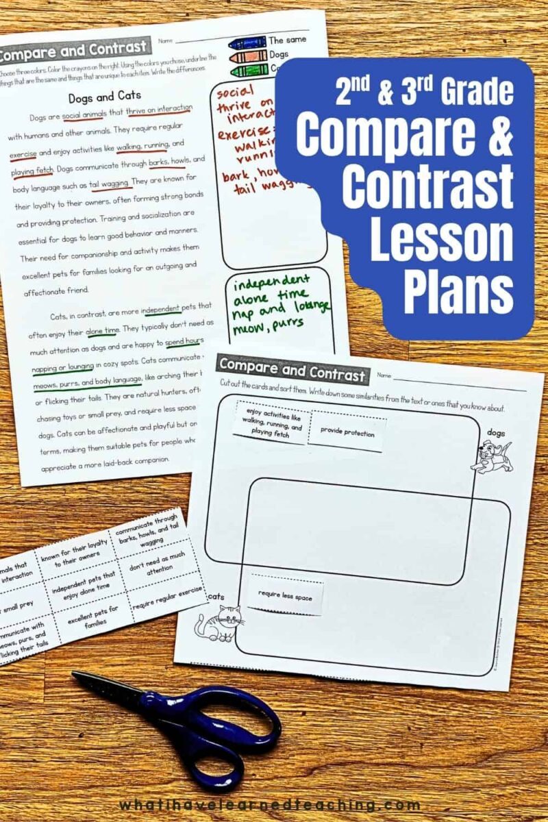 Compare and Contrast 2nd Grade Worksheets and Activities