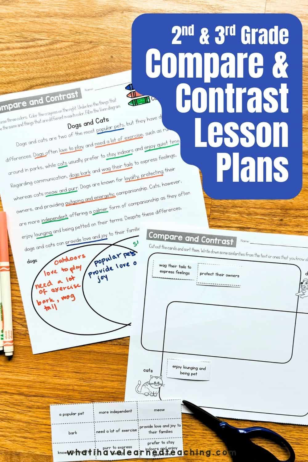 Compare and Contrast 2nd Grade Worksheets and Activities