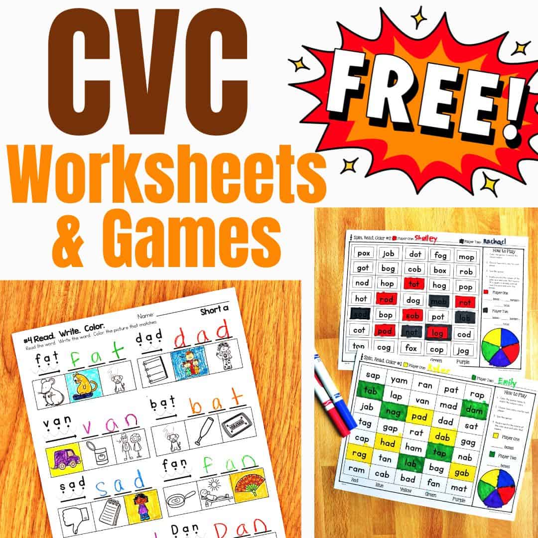 Free CVC Worksheets PDF for Kindergarten & Grade 1