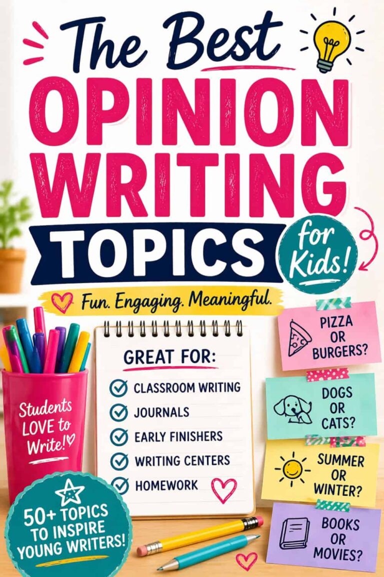 50+ Opinion Writing Topics for Kids (By Subject and Grade)