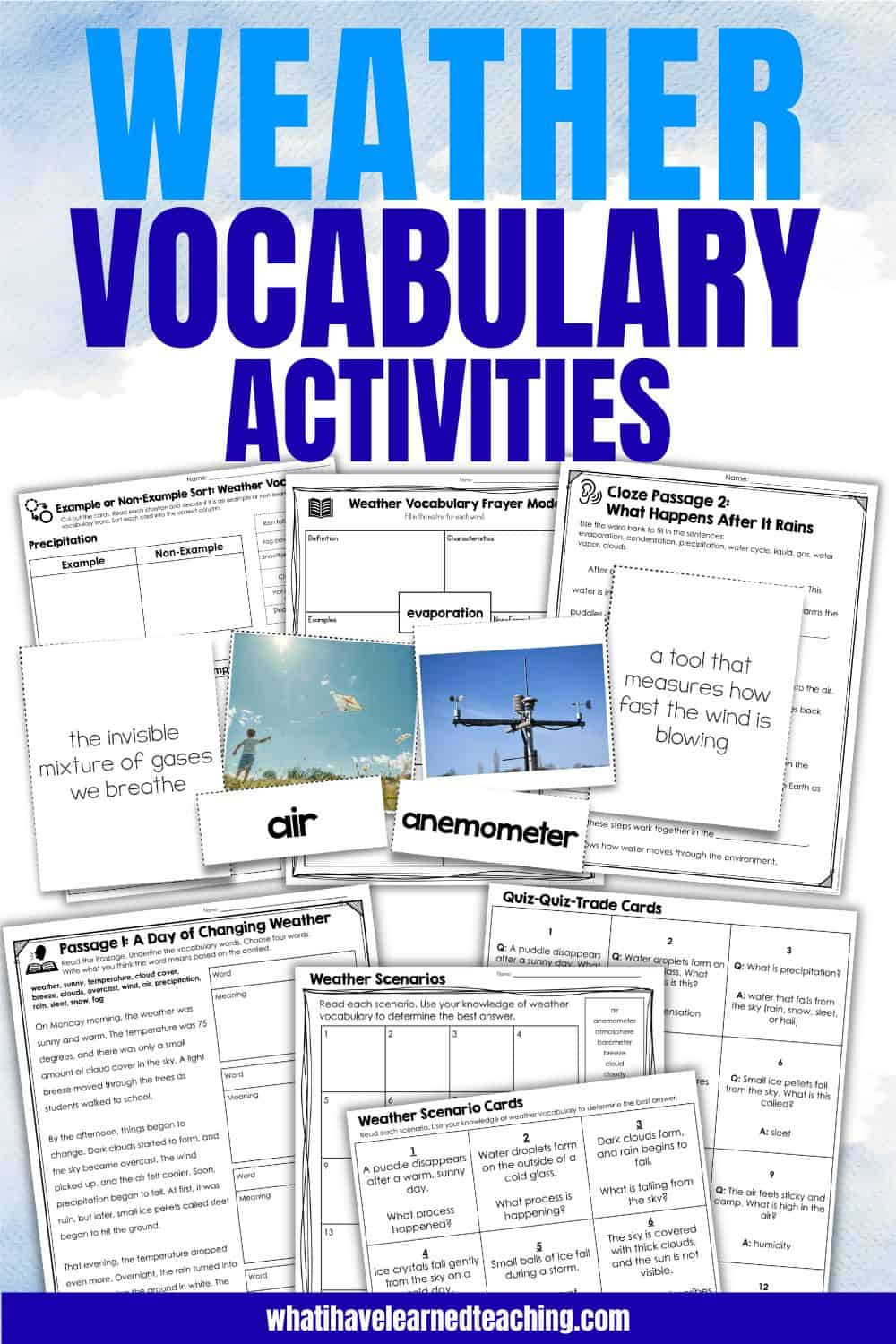 Weather Vocabulary Activities for Elementary Students