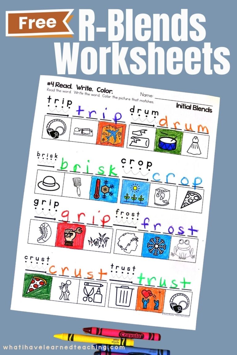 R Blends Worksheets & Activities (Free PDF) for First Grade