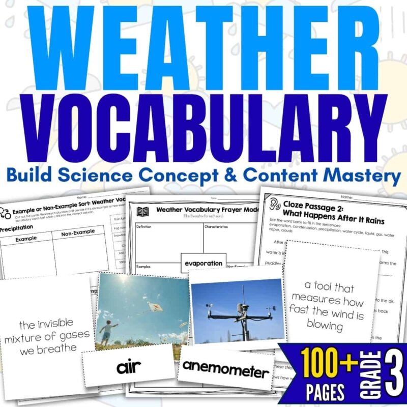 Weather Vocabulary Activities for Elementary Students