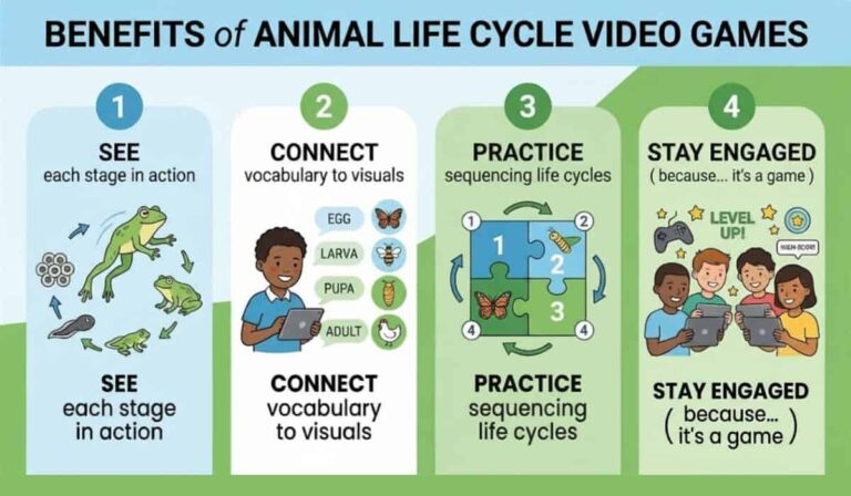 Animal Life Cycle Video Games for Kids for Science Stations