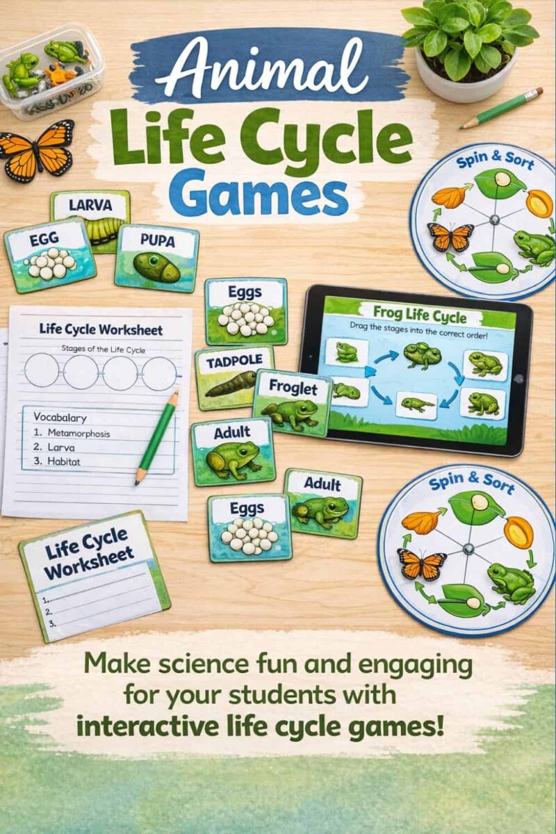 Animal Life Cycle Video Games for Kids for Science Stations