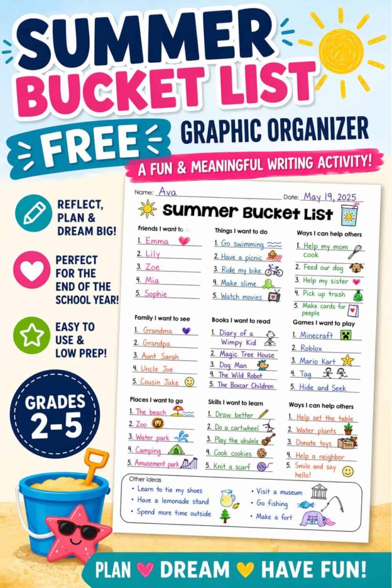 FREE Summer Bucket List Printable for Kids