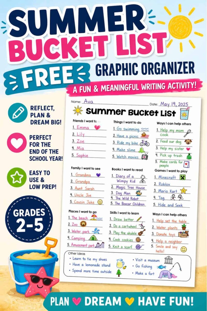 FREE Summer Bucket List Printable for Kids