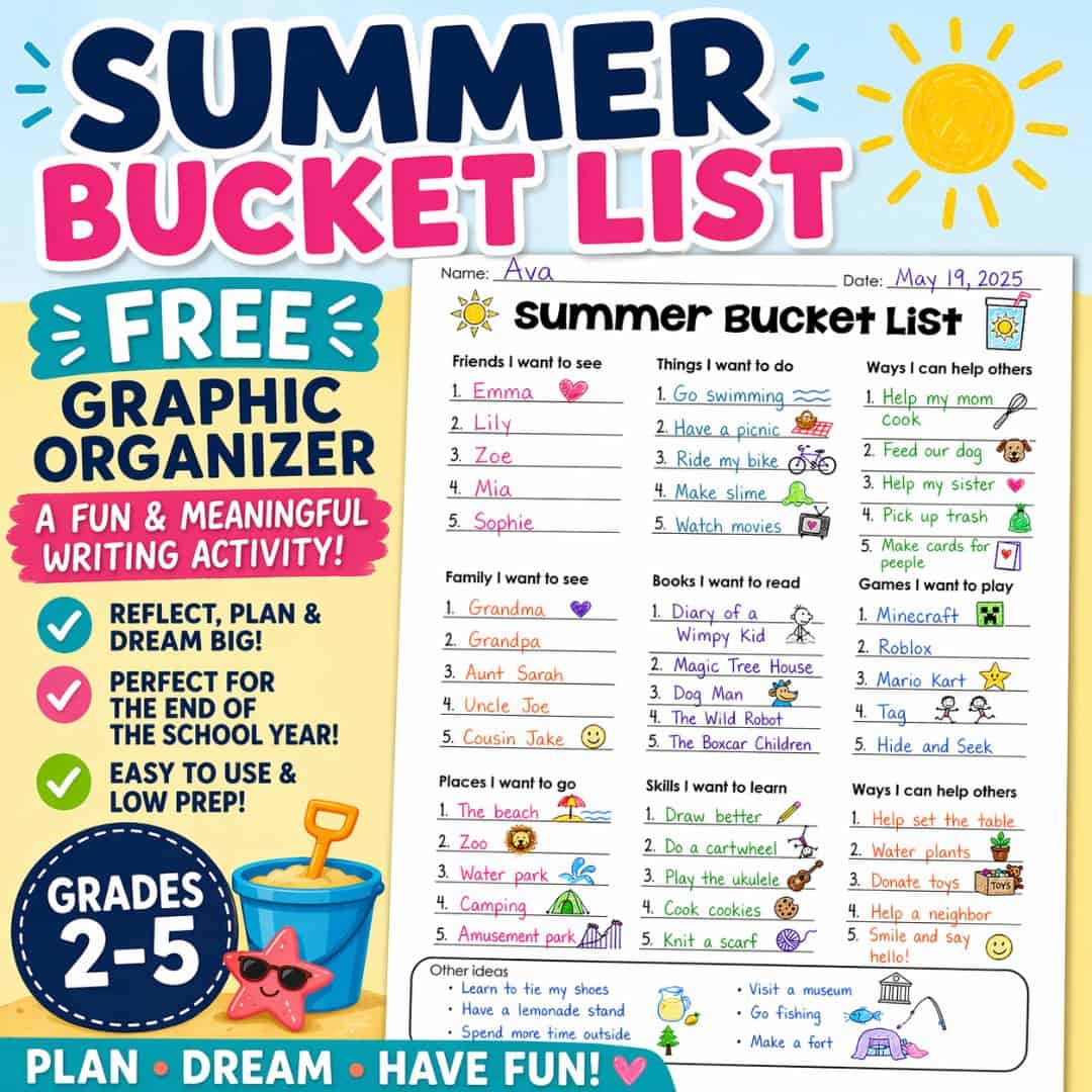 FREE Summer Bucket List Printable for Kids