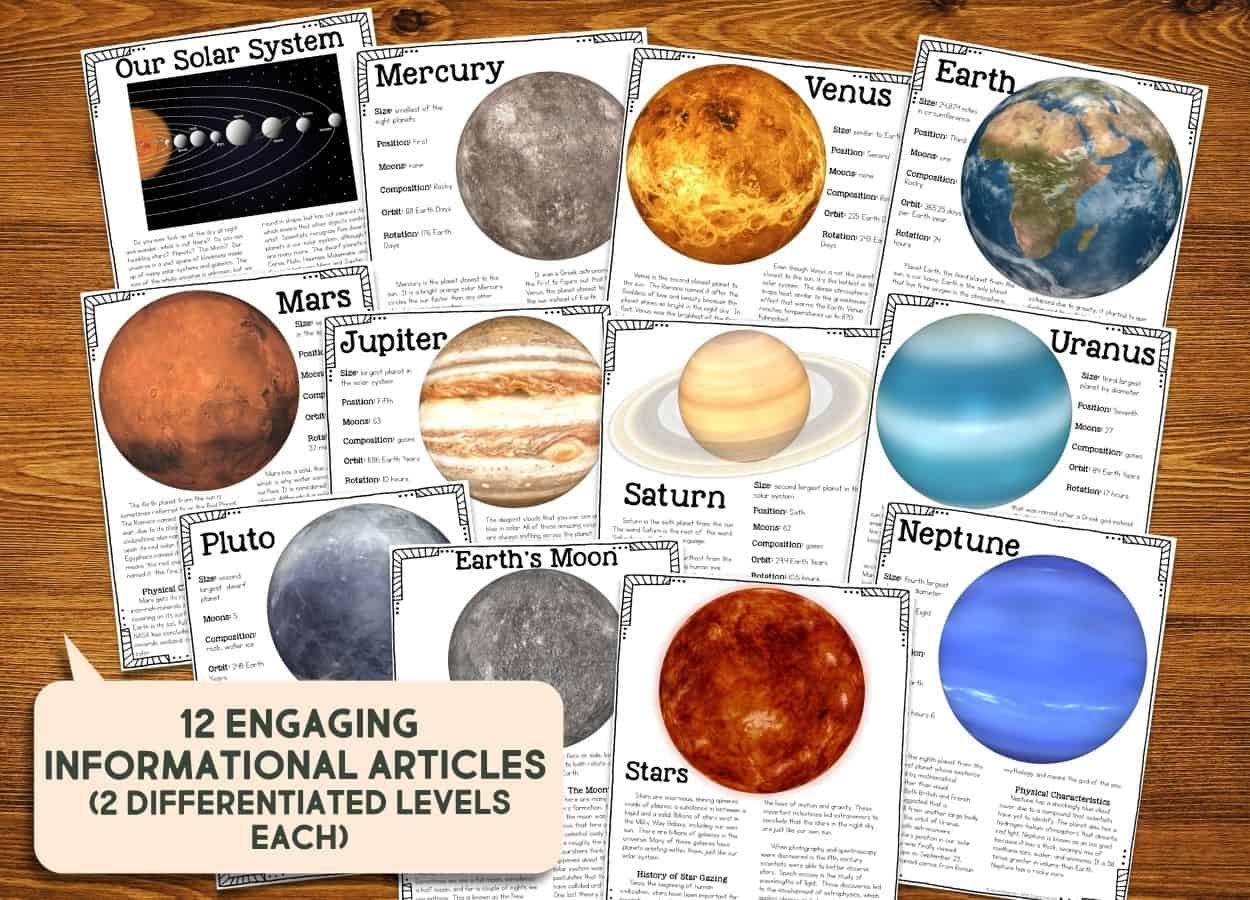 Solar System Reading Passages for Elementary Classrooms